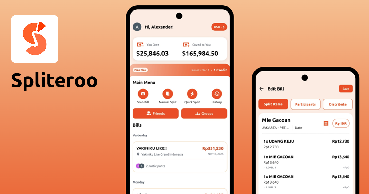 Split Bills Effortlessly: Spliteroo